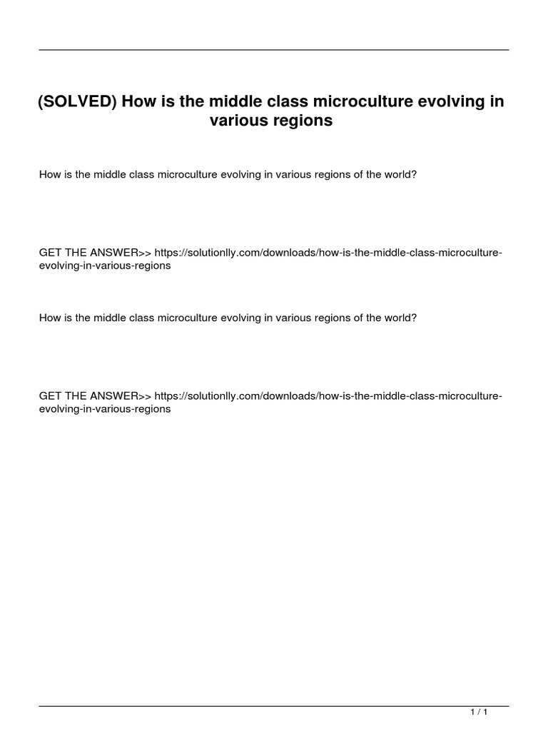 Evolving Middle Class Microculture Insights | PDF | Politics | Social ...