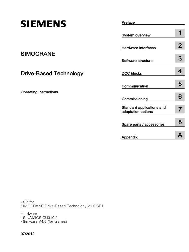 SIMOCRANE Drive-Based 2012-07 en en-US | PDF | Parameter (Computer ...