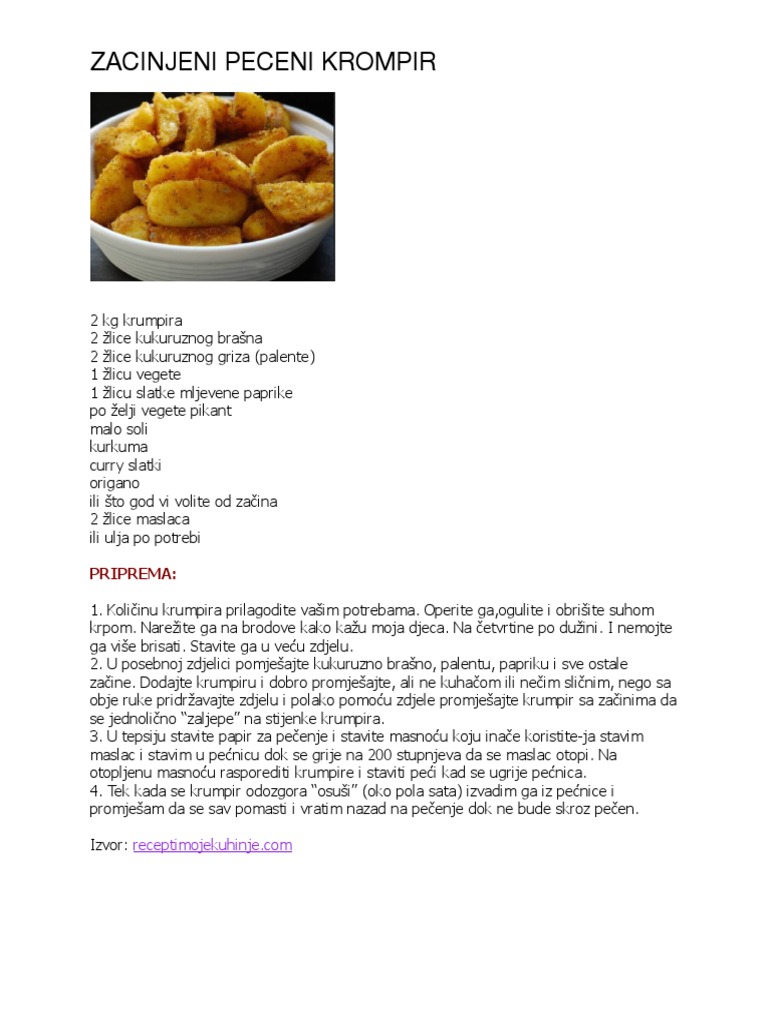 Zacinjeni Peceni Krompir | PDF