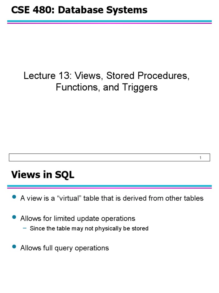 Function View Trigger Procedure | PDF | Subroutine | Databases