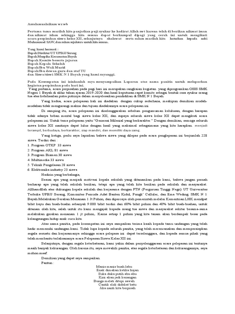 Teks Perpisahan | PDF