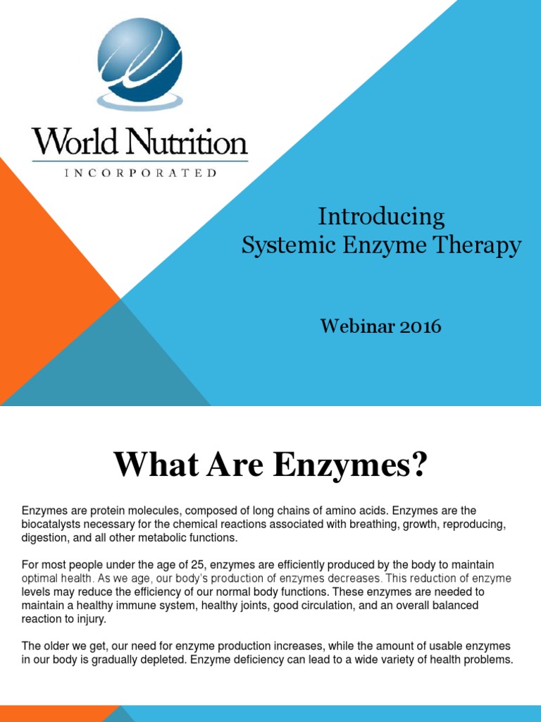 Introducing Systemic Enzyme Therapy: Webinar 2016 | PDF | Tablet ...