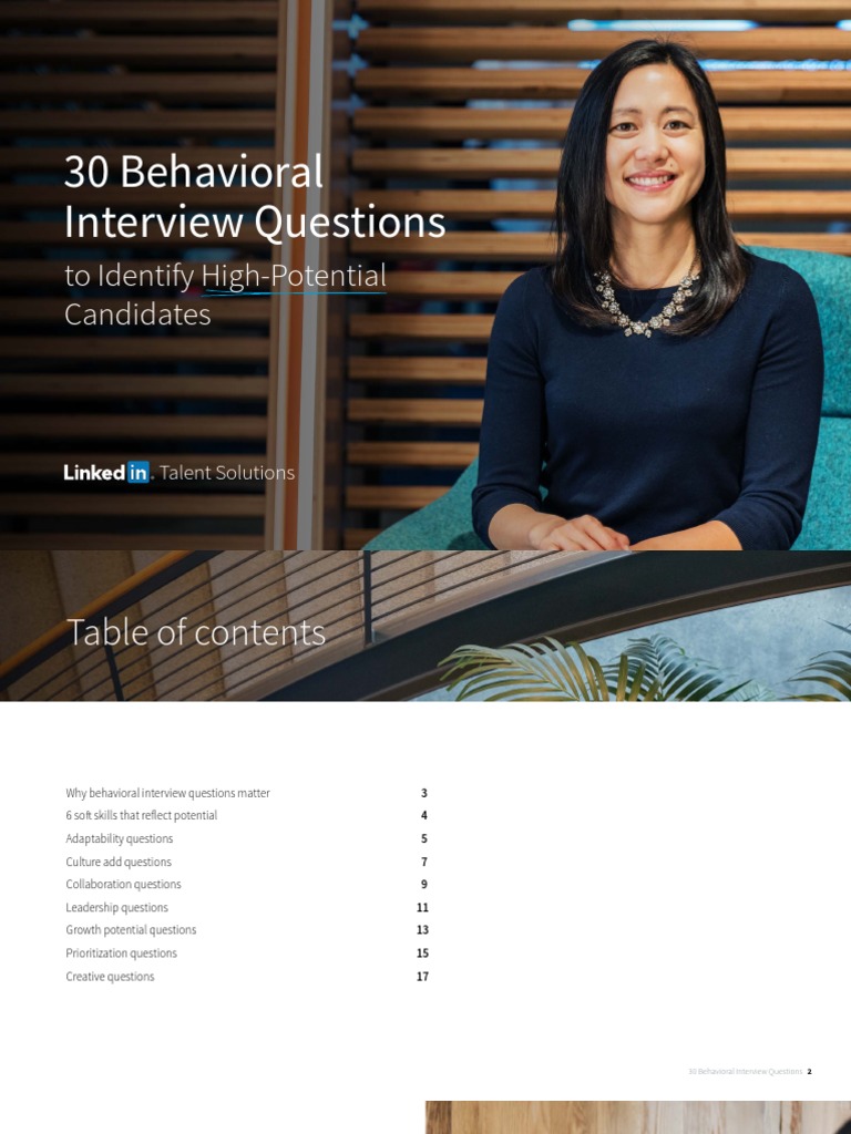 Linkedin 30 Questions To Identify High Potential Candidates Ebook 8 7 ...