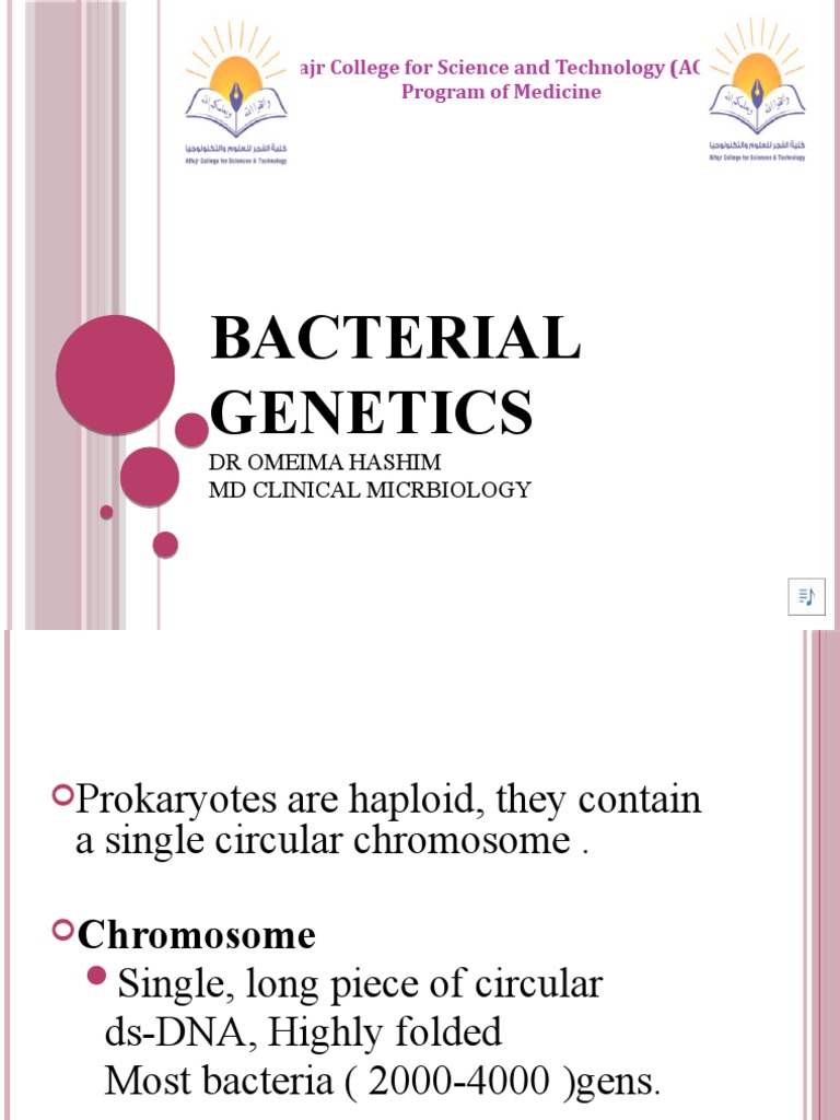 Bacterial Genetics Overview And Mechanisms Pdf