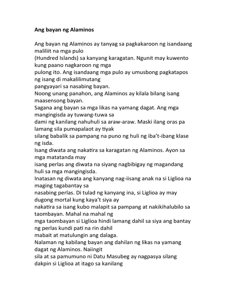 Ang Bayan NG Alaminos | PDF