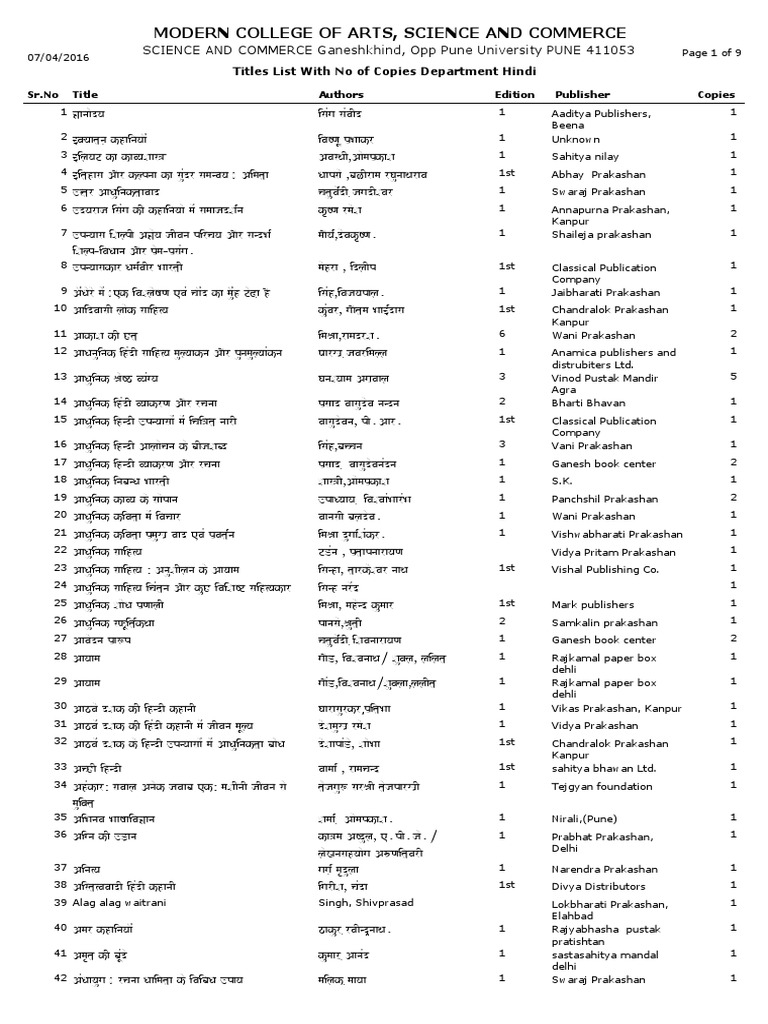 Hindi Subject Guide | PDF