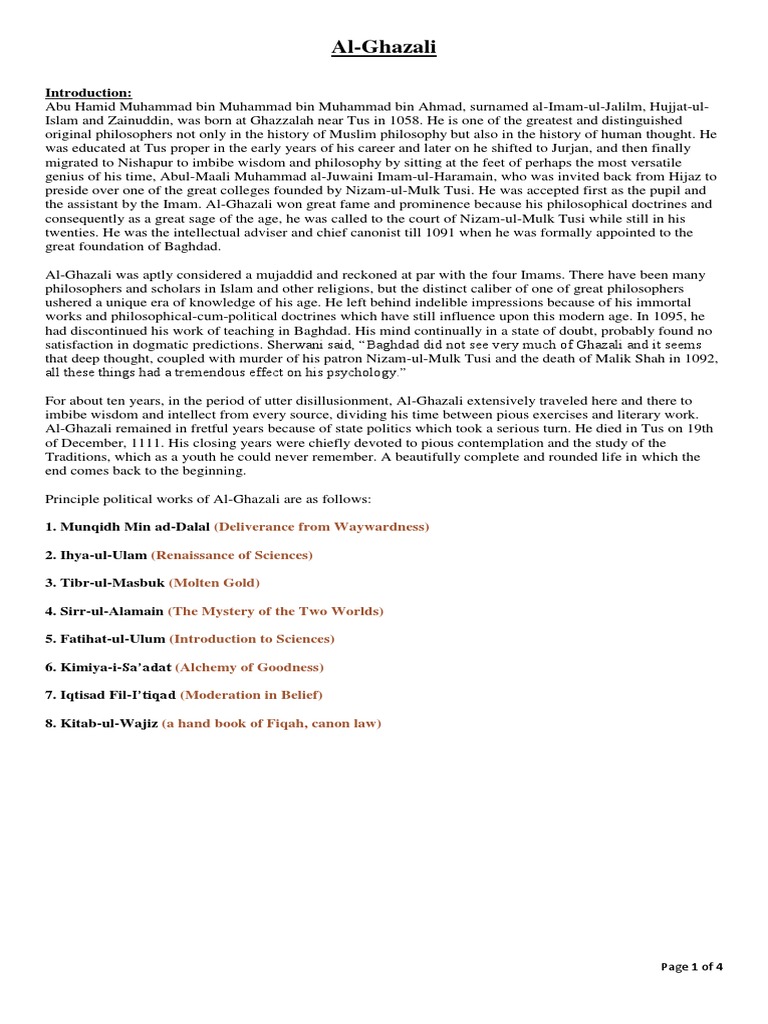 Al Ghazali | Download Free PDF | Science | Philosophical Science
