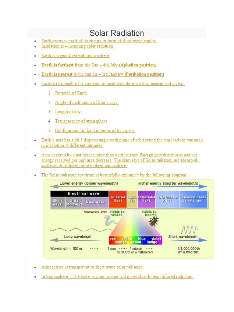 Solar Radiation | PDF | Atmosphere Of Earth | Earth