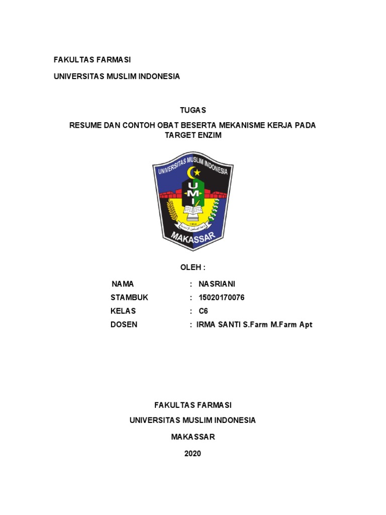 Resume Materi Enzim Sebagai Target Aksi Obat | PDF