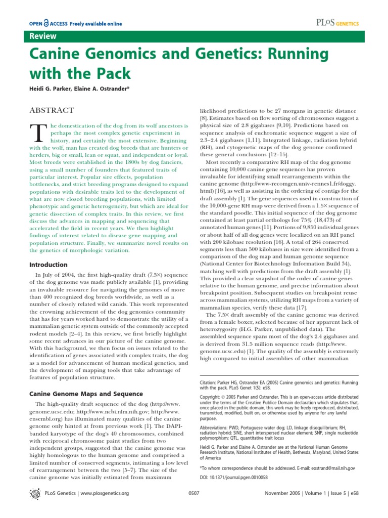 17 Canine Genomics and Genetics Running With The Pack | PDF | Dog ...