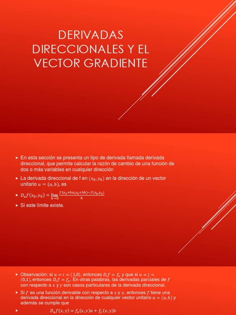 Derivadas Direccionales y El Vector Gradiente | PDF | Degradado | Derivado