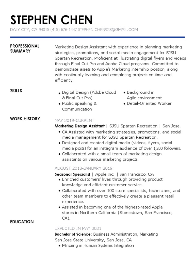 Stephenchen Resume | PDF | Career & Growth