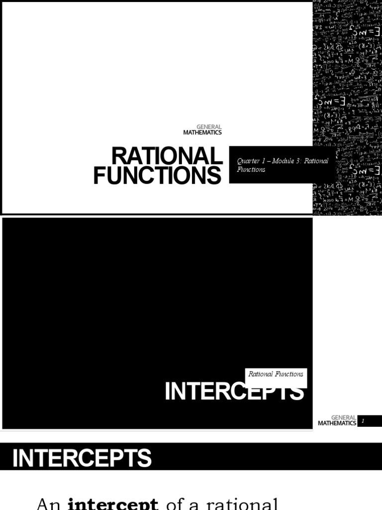 Rational Functions: Intercepts & Asymptotes | PDF | Asymptote | Geometry