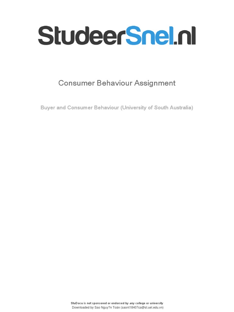 Consumer Behaviour Assignment Consumer Behaviour Assignment | PDF | Brand | Market Segmentation