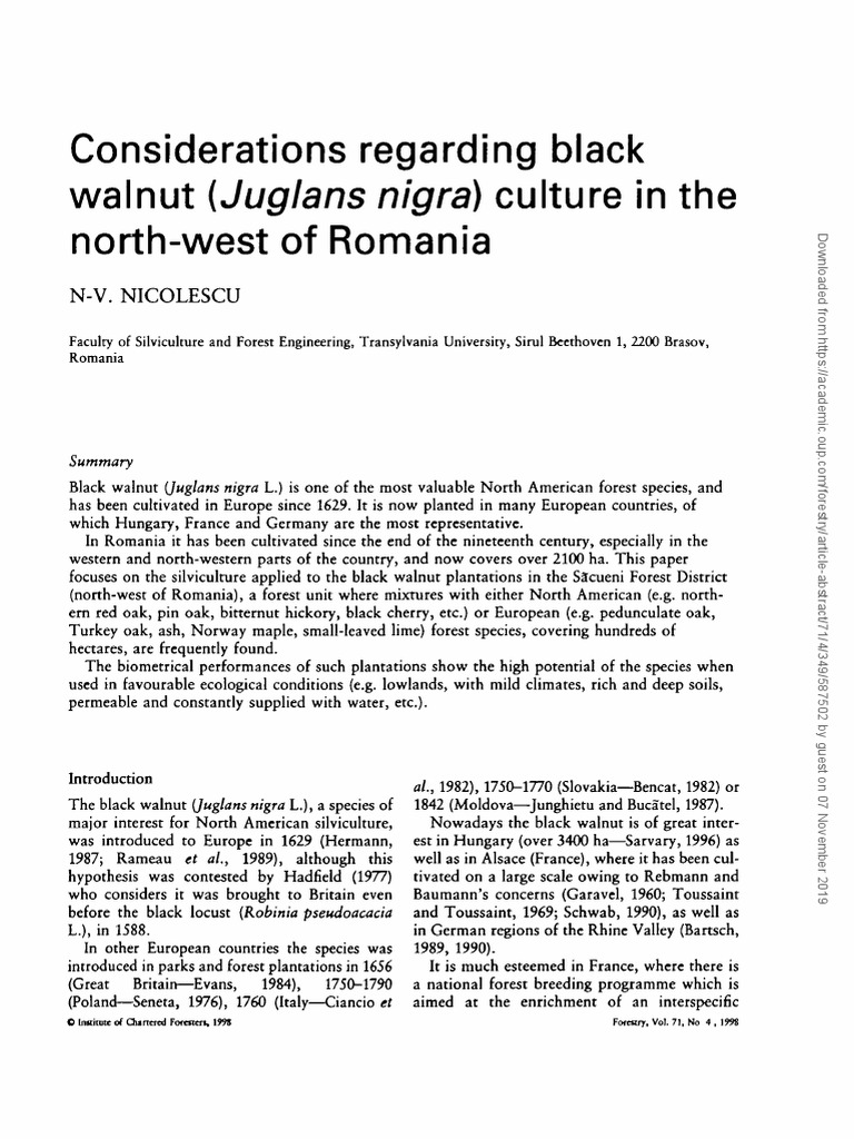 Nuc Negru in Romania | PDF | Trees | Plant Life Form