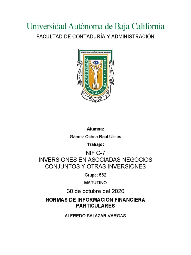 Nif C-7 Resumen Gamez Ochoa | PDF | Contabilidad | Valoración (Finanzas)
