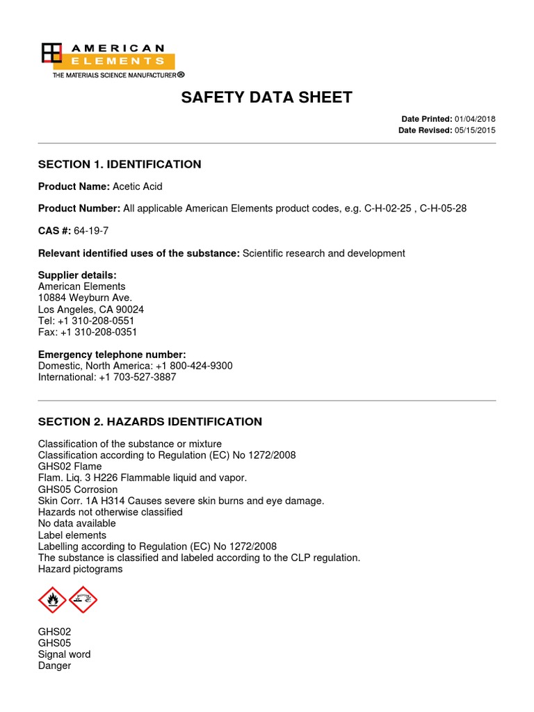 Safety Data Sheet: Section 1. Identification | PDF | Toxicity ...