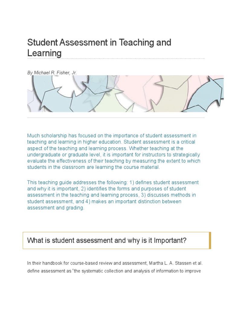 Student Assessment in Teaching and Learning | Download Free PDF ...