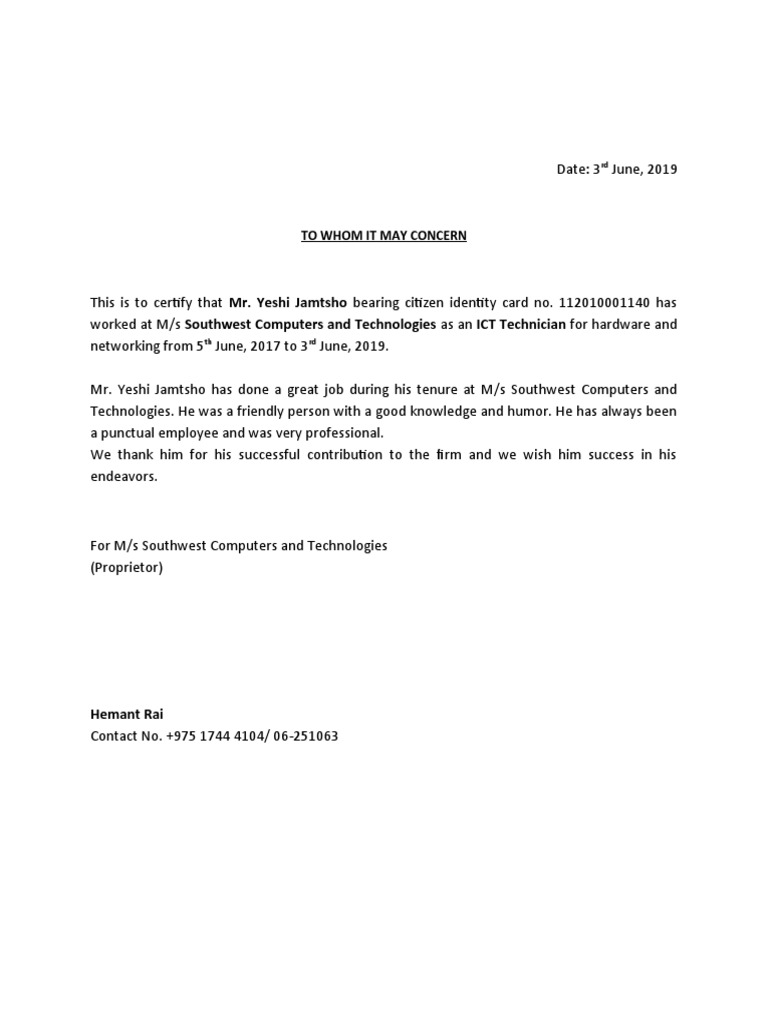 Staff's Experience Letter | PDF | Career & Growth