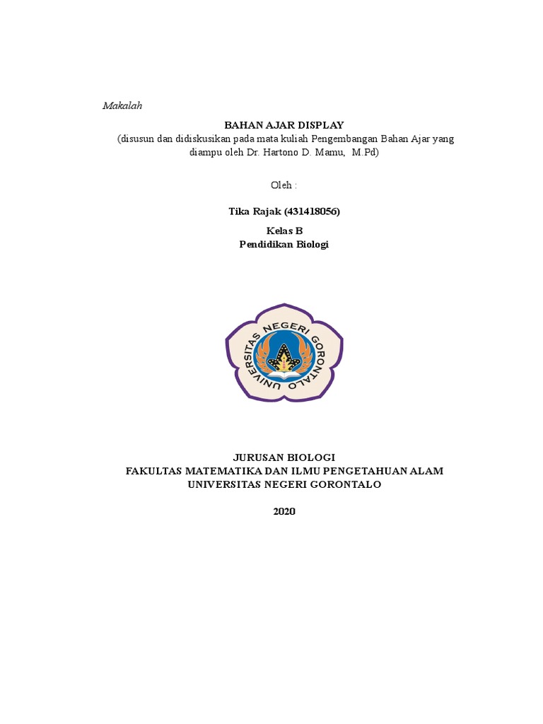 Makalah Bahan Ajar Display - Tika Rajak | PDF