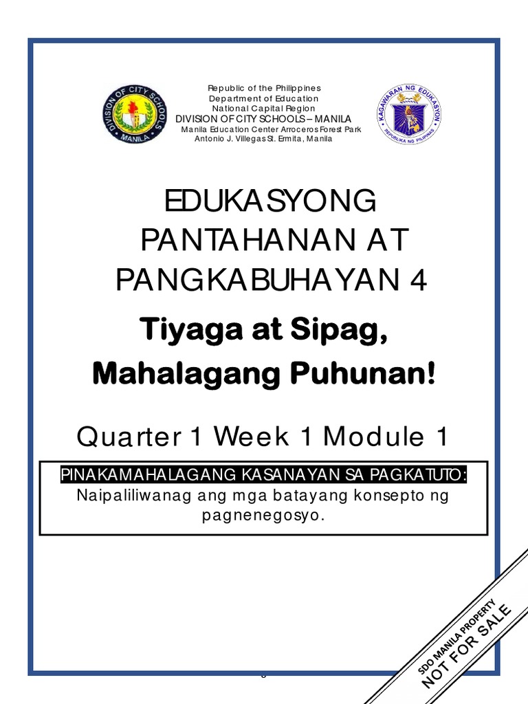 EPP-4 Q1 W1 Mod1 PDF | PDF