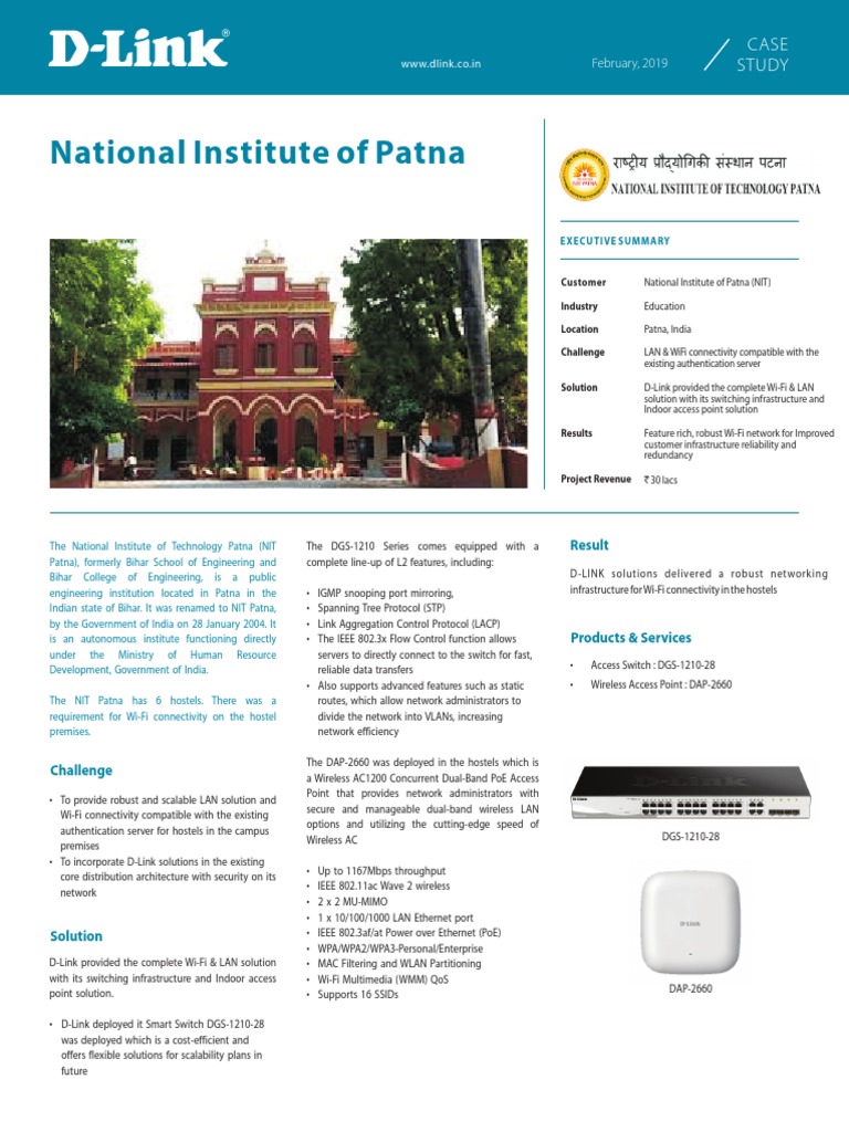 D-Link delivers robust networking infrastructure for NIT Patna | PDF ...