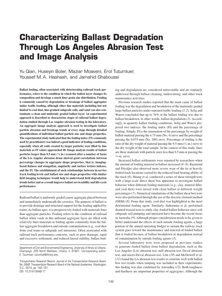 Characterizing Ballast Degradation | PDF | Wear | Hardness