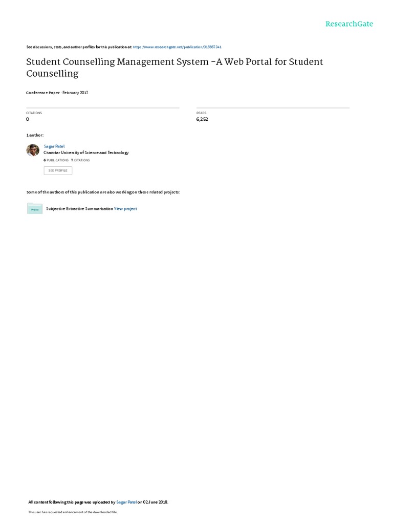 Student Counselling Management System | PDF | Psychotherapy | System