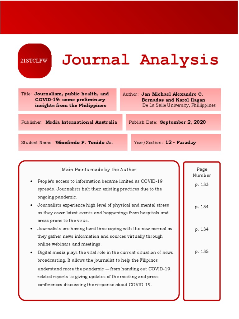 Journal Analysis | PDF | News | Journalism
