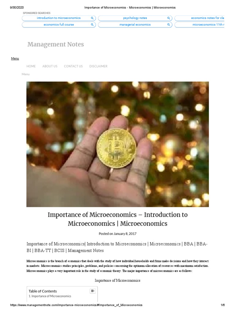 Importance of Microeconomics - Microeconomics - Microeconomics PDF ...