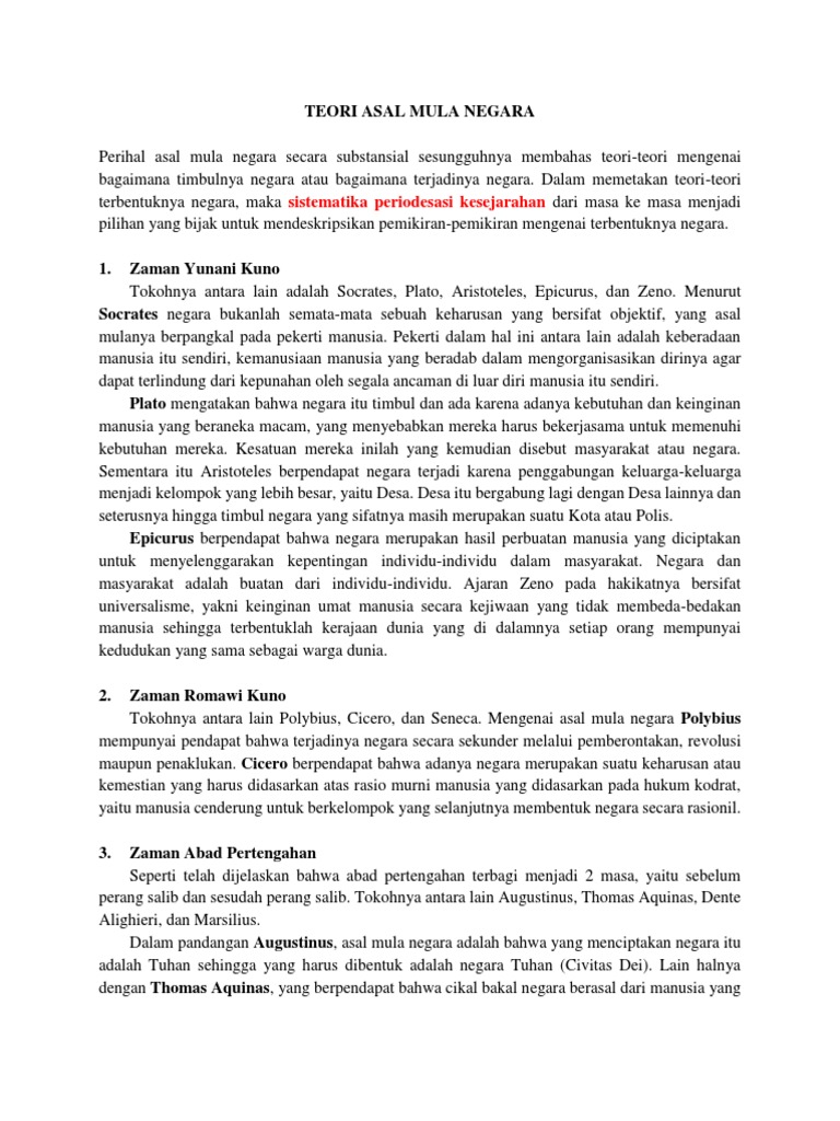 3 - Teori Asal Mula Negara | PDF