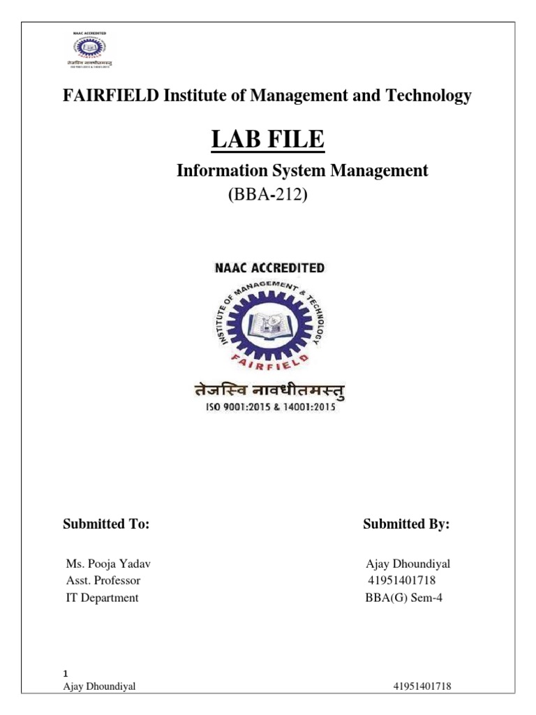 212 Ism Lab PDF | PDF | Relational Database | Relational Model