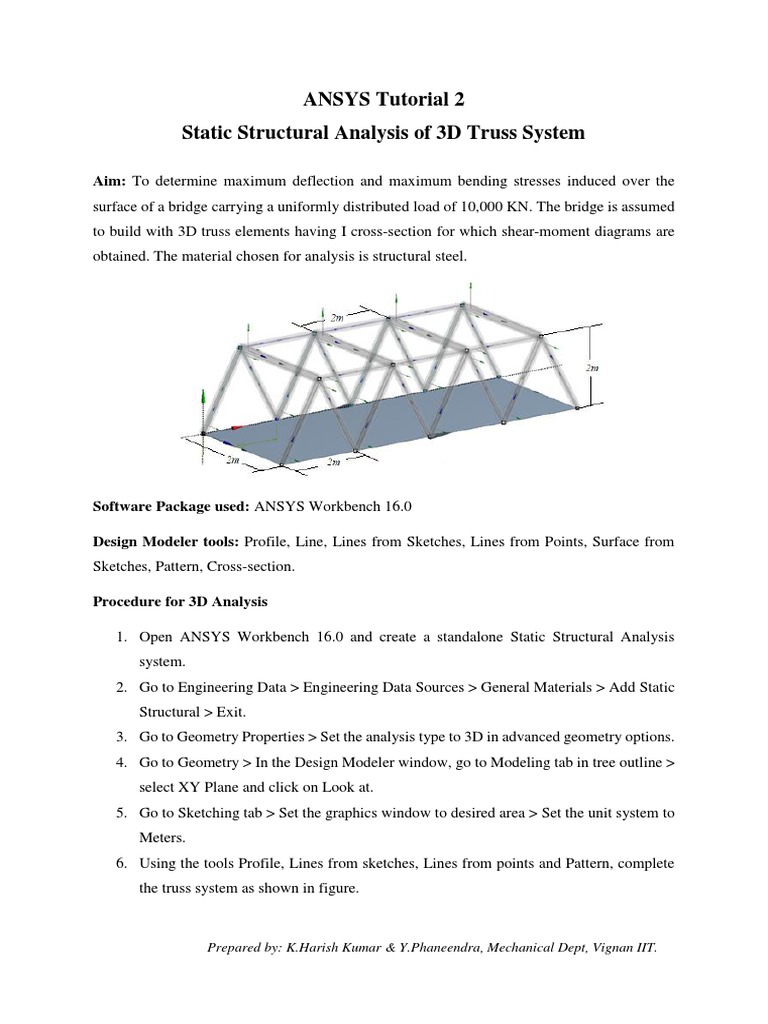 ANSYS Tutorial 2 Static Structural Analysis of 3D Truss System ...
