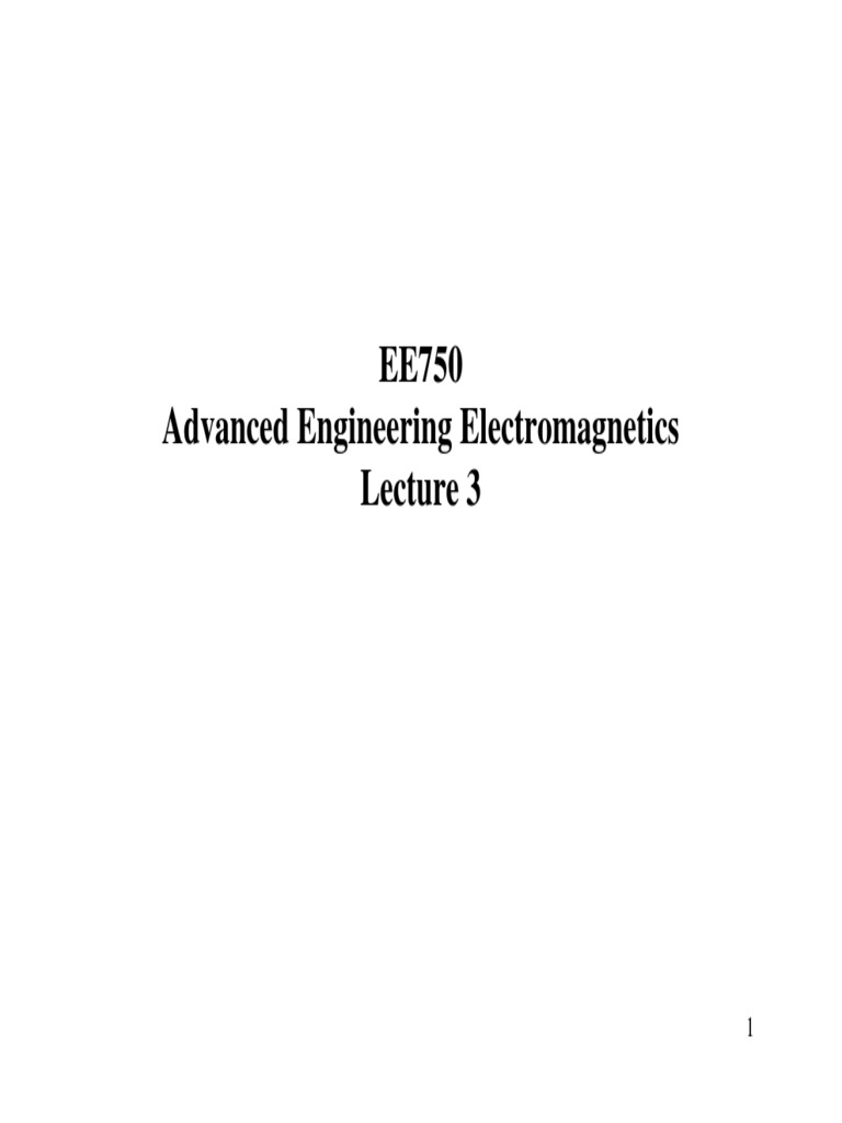 Advanced Engineering Electromagnetics Lecture 3 - McMaster | PDF | Electrical Network | Inductance