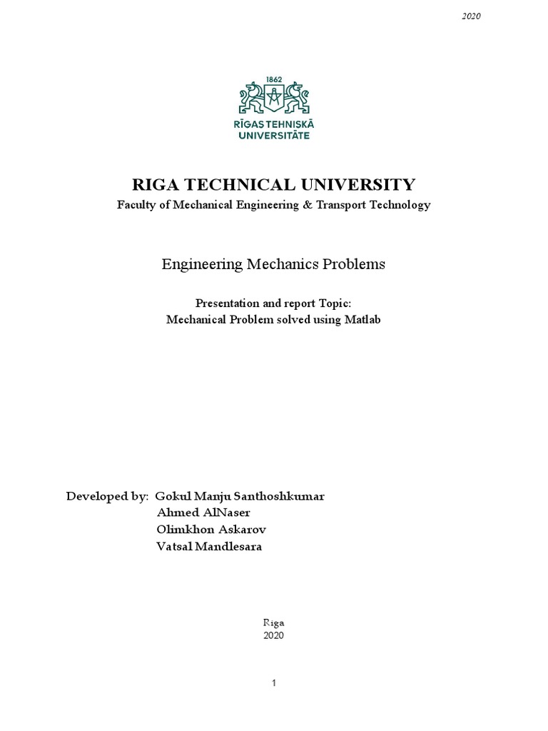 Engineering Mechanics Problems Group Work 4 | PDF | Function ...