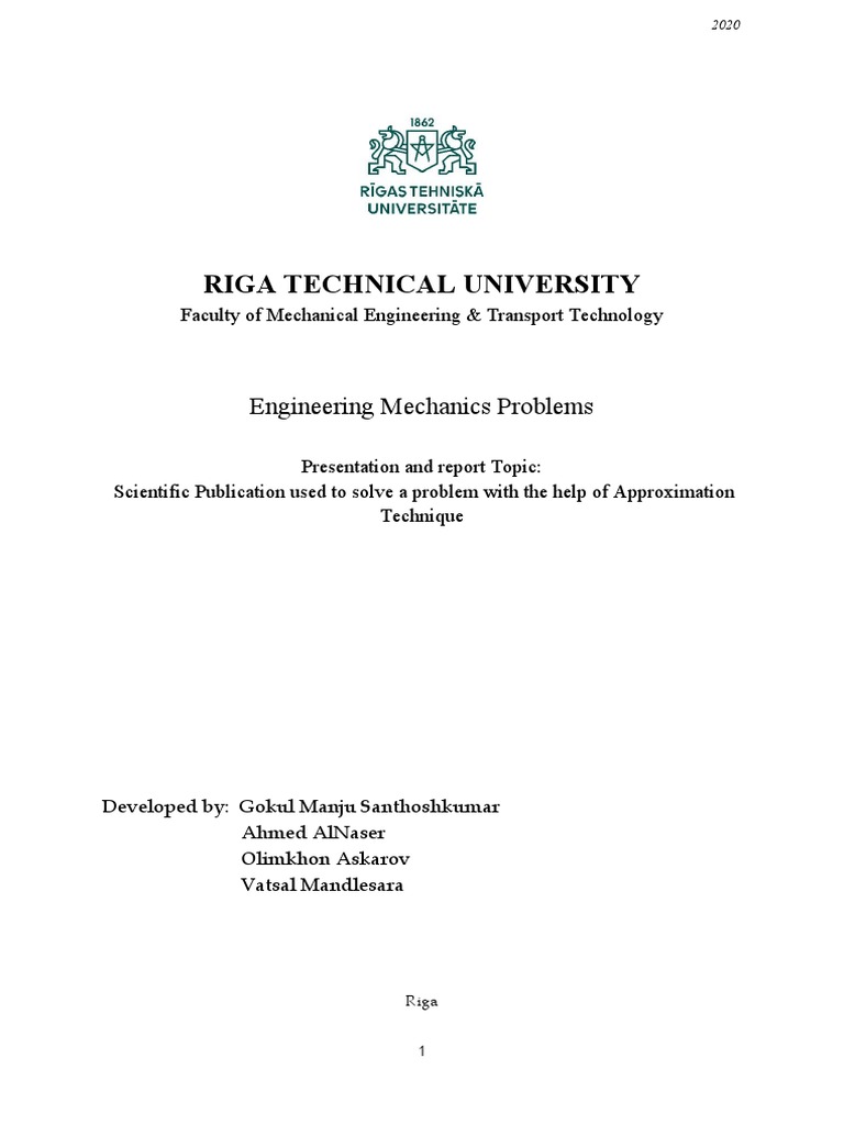 Engineering Mechanics Problems Group Work 3 | PDF | Interpolation ...