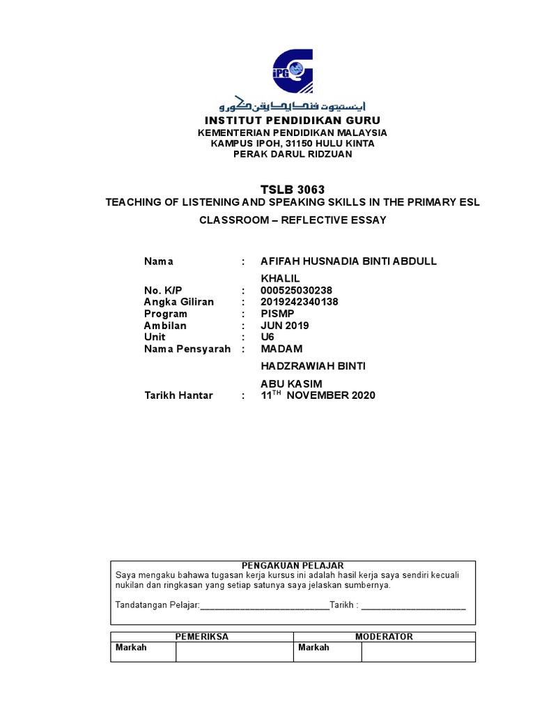 Reflective Essay - Simulated Teaching | PDF | Lesson Plan | English As ...