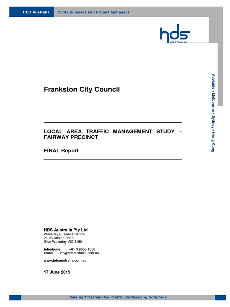Frankston City Council: Local Area Traffic Management Study - Fairway Precinct FINAL Report ...