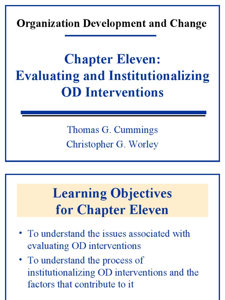 Organization Development and Change: Chapter Eleven: Evaluating and ...