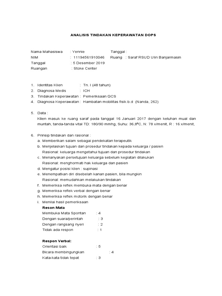DOPS Pemeriksaan GCS | PDF