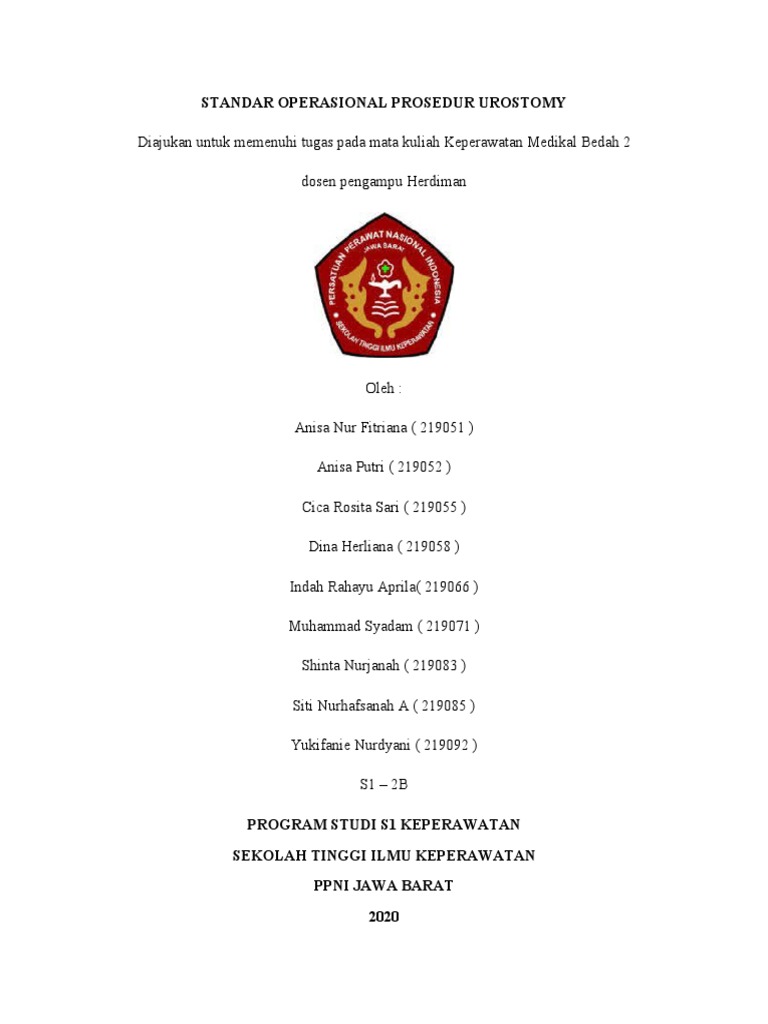 Standar Operasional Prosedur Urostomy | PDF