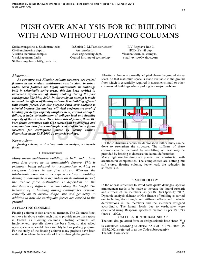 Push Over Analysis For RC Building With and Without Floating Columns ...