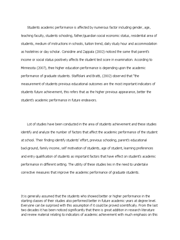 RRL Academic Performance | PDF | Graduate School | University