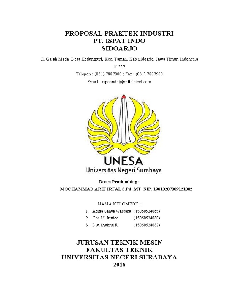 PROPOSAL PT ISPAT INDO - Doni One Adit | PDF