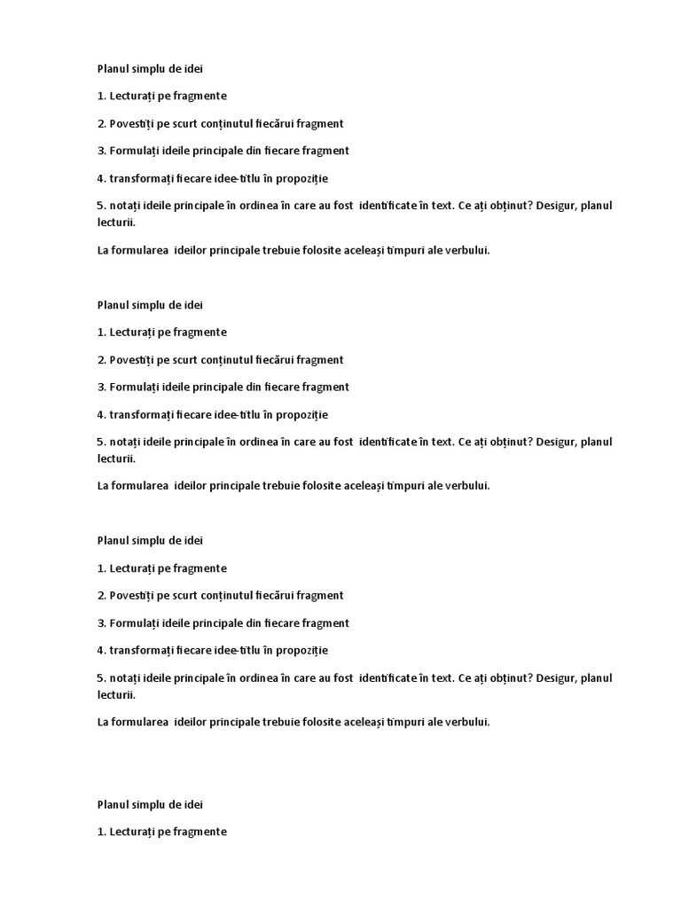 Planul Simplu de Idei | PDF