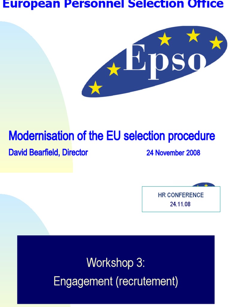 Modernisation of The EU Selection Procedure: David Bearfield, Director ...