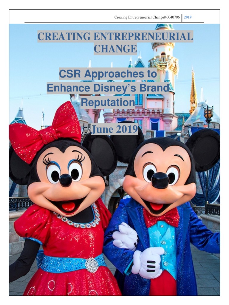 Enhancing Disney's CSR and Brand Reputation | PDF | Innovation ...