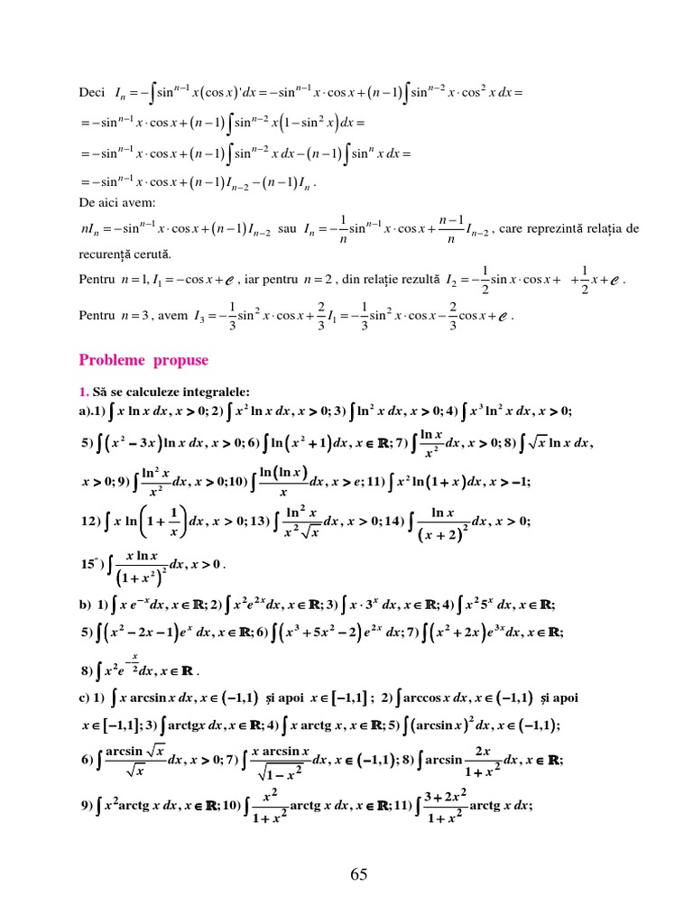 Integrare Prin Parti PDF | PDF