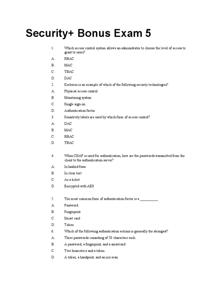 Security+ Practice Exam - 65 Questions Just For Practice | PDF ...