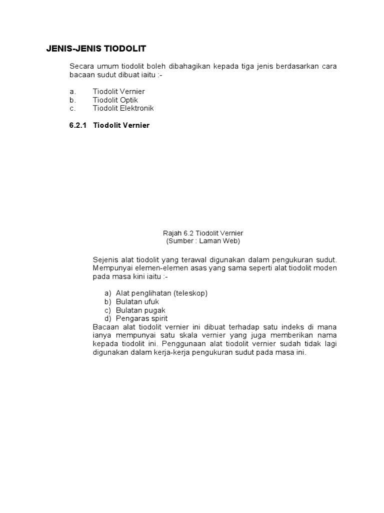 Jenis-jenis Tiodolit dan Fungsinya | PDF